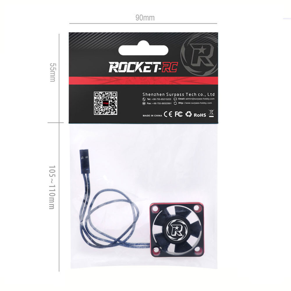 Rocket Cooling Fan 30x30mm 28000RPM for 1/8 1/10 RC Car TS160 TURBO ESC ...