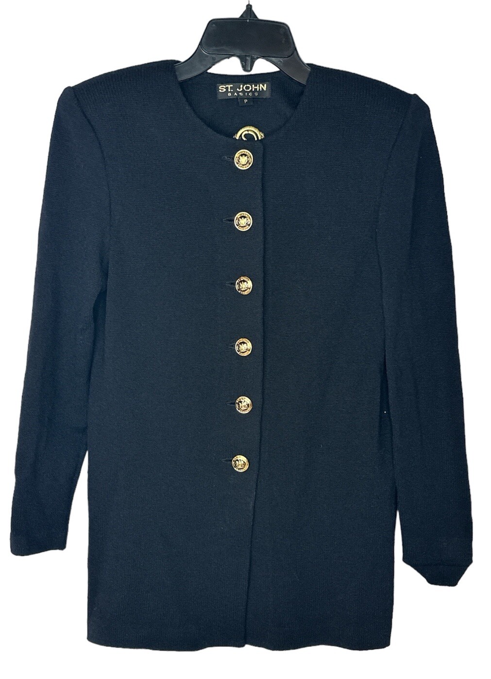St. John Basic Knit Shoulders Pad Cardigan Jacket Siz… - Gem