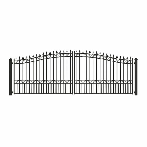 ALEKO Galvanized Steel London Style Dual Swing Driveway Gate 18 ft x 6 ...