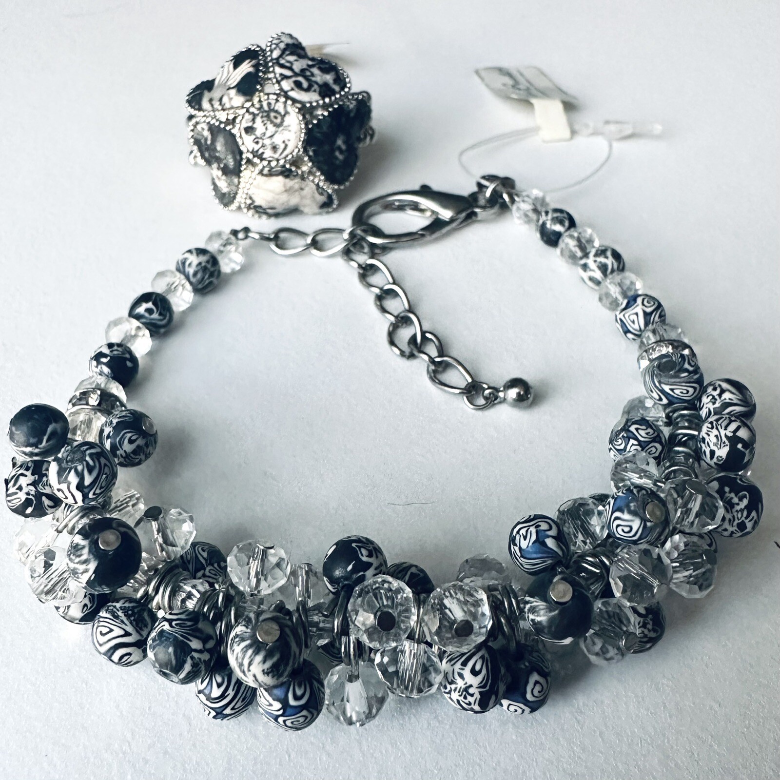 Viva Beads Handmade Clay Crystal Beads Chain Bracelet & Ring Lot NWT | eBay