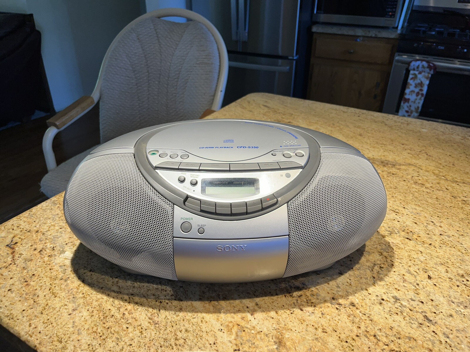 Sony CFD-S350 Portable AM/FM Radio/Cassette/CD Player Boombox w/Power ...