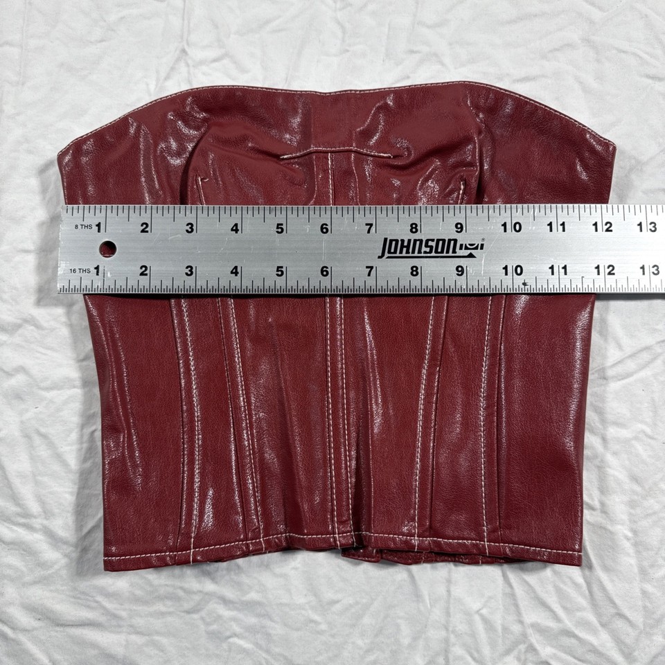 Edikted Corset Faux Leather Red XS Adjustable Missing Lace* See Photos ...