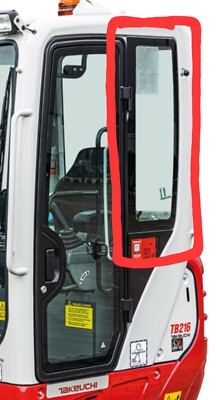Takeuchi side window next to door TB216 TB216A, TB225. | eBay UK