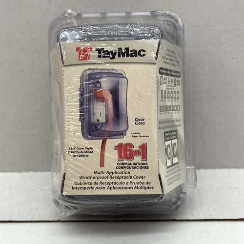 TayMac MM410C Single Horizontal/Vertical Mount Outlet Cover - Clear for ...