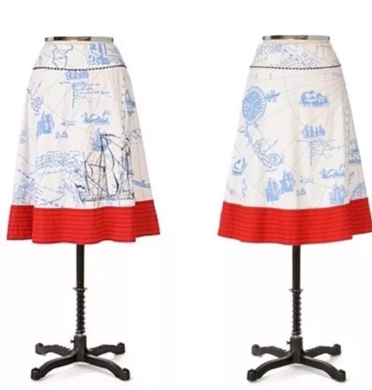 Anthropologie Lithe 10 Seafarers Map Schooner Ship Sk… - Gem