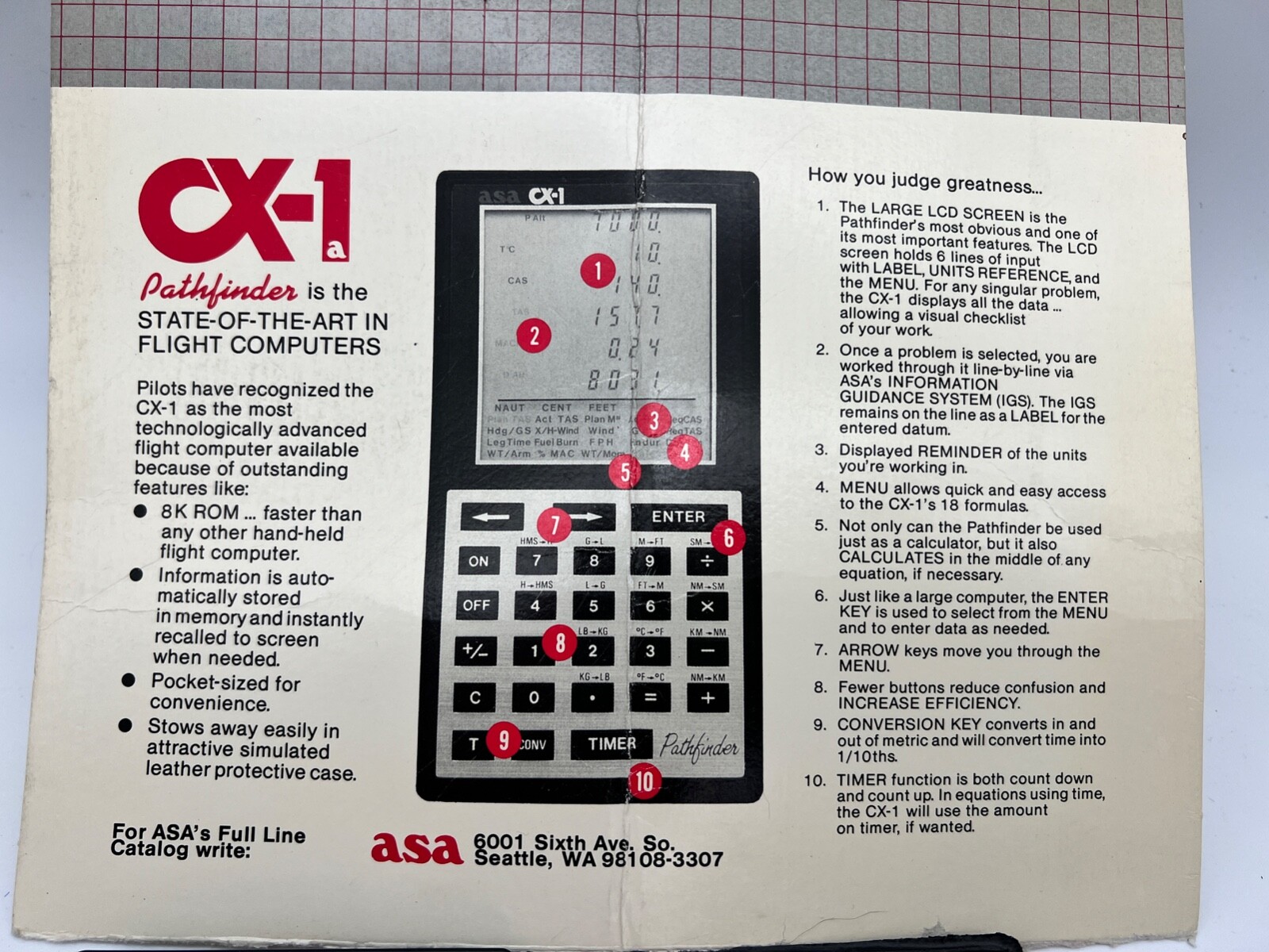 Vintage ASA CX-1 Pathfinder Flight Computer Calculator Aviation Kit ...