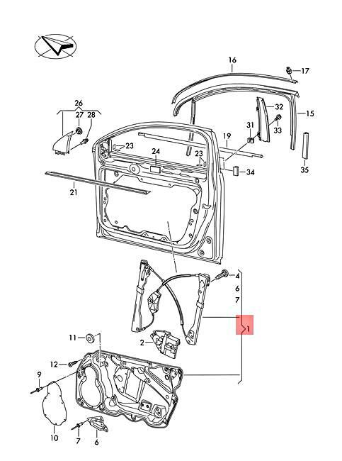NEW VW PASSAT 4MOTION VARIANT WINDOW REGULATOR WITHOUT MOTOR 3AA837462B ...
