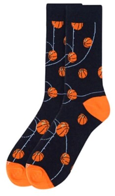 Basketball with hoops Novelty Socks, Mens Basketball Socks, Men's ...