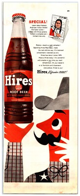Original 1950s - Hires Root Beer Glass Bottle "Cowboy" - Print Ad (13 ...