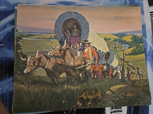 Vintage 20x16 Lithograph "The Way Westward by Luke Doheny" (Gs266) | eBay