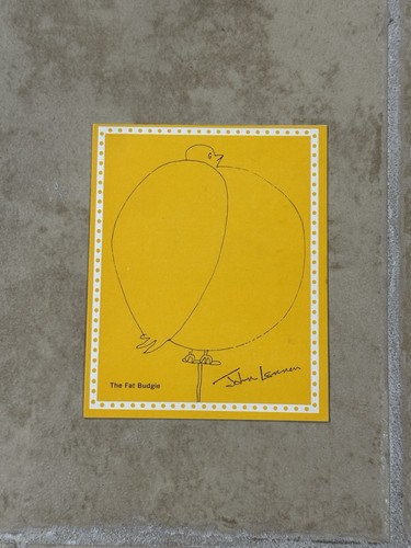 JOHN LENNON BEATLES THE FAT BUDGIE HOLIDAY CHRISTMAS CARD 5X4 INCHES EX ...