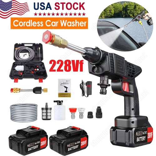 Cordless Electric High Pressure Water Spray Car Gun Portable Washer ...