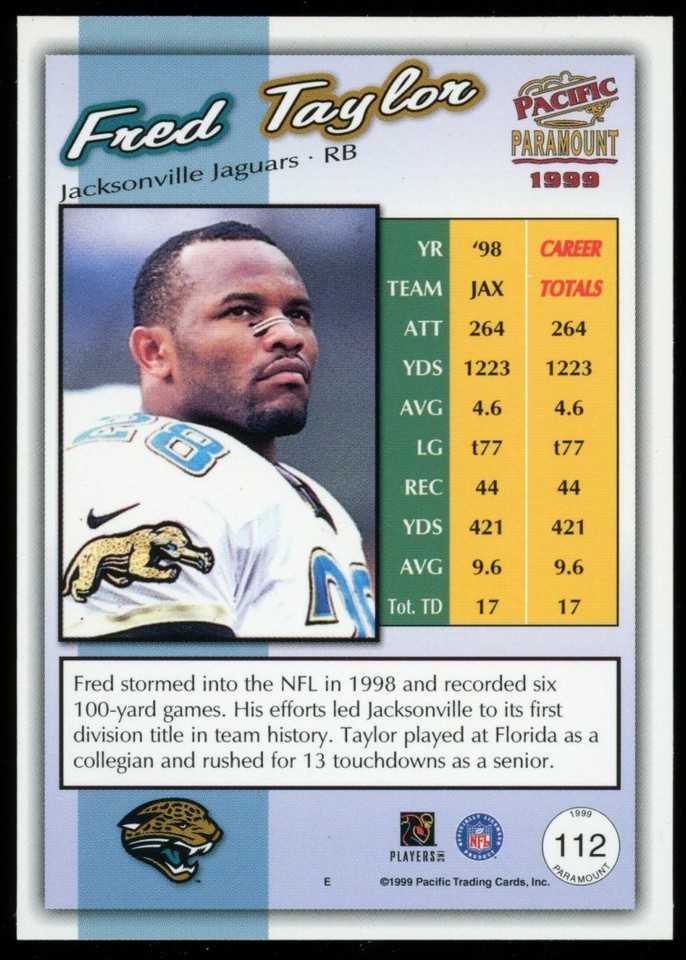 1999 Pacific Paramount Gold Fred Taylor Card #112 | eBay