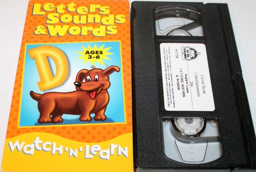 Watch n Learn - Letters, Sounds, Words (VHS, 2000) Ages 3-6, Animated ...