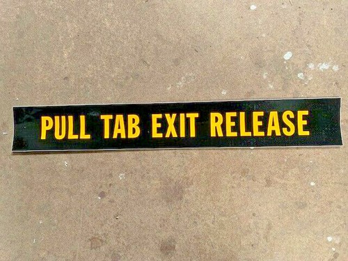 Aircraft Pull Tab Exit Transfer Sticker WD010000180 7690-99-146-3205 EX ...