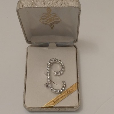 Personally Yours Silver Crystal Letter C Brooch Pin in Box 1-1/2" | eBay