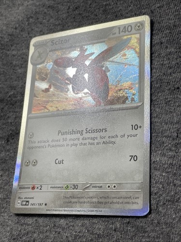 Scizor 141/197 Holo OBF Pokemon Scarlet & Violet Obsidian Flames IN ...