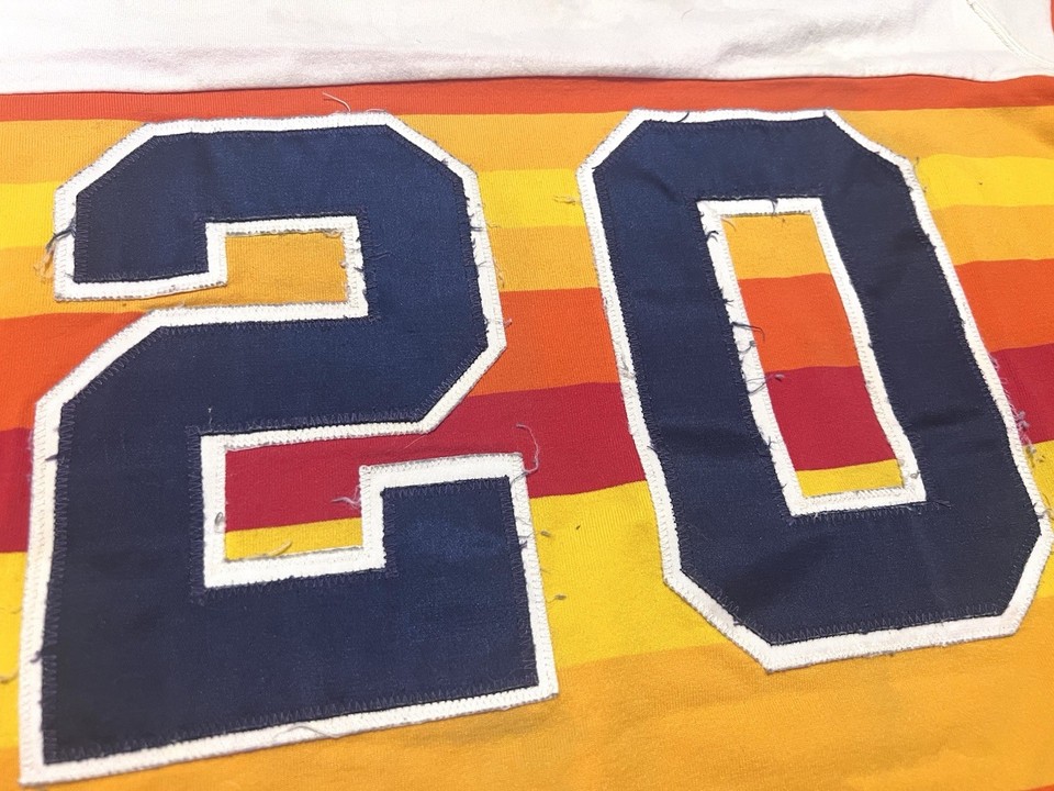 HOUSTON ASTROS home GEORGE BJORKMAN GAME WORN JERSEY used 1983 vtg ...