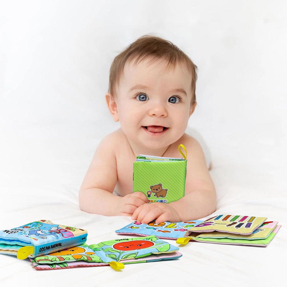 Soft Baby Books 6PCS, Soft Cloth Books, Bath Books, Crinkle Washable ...