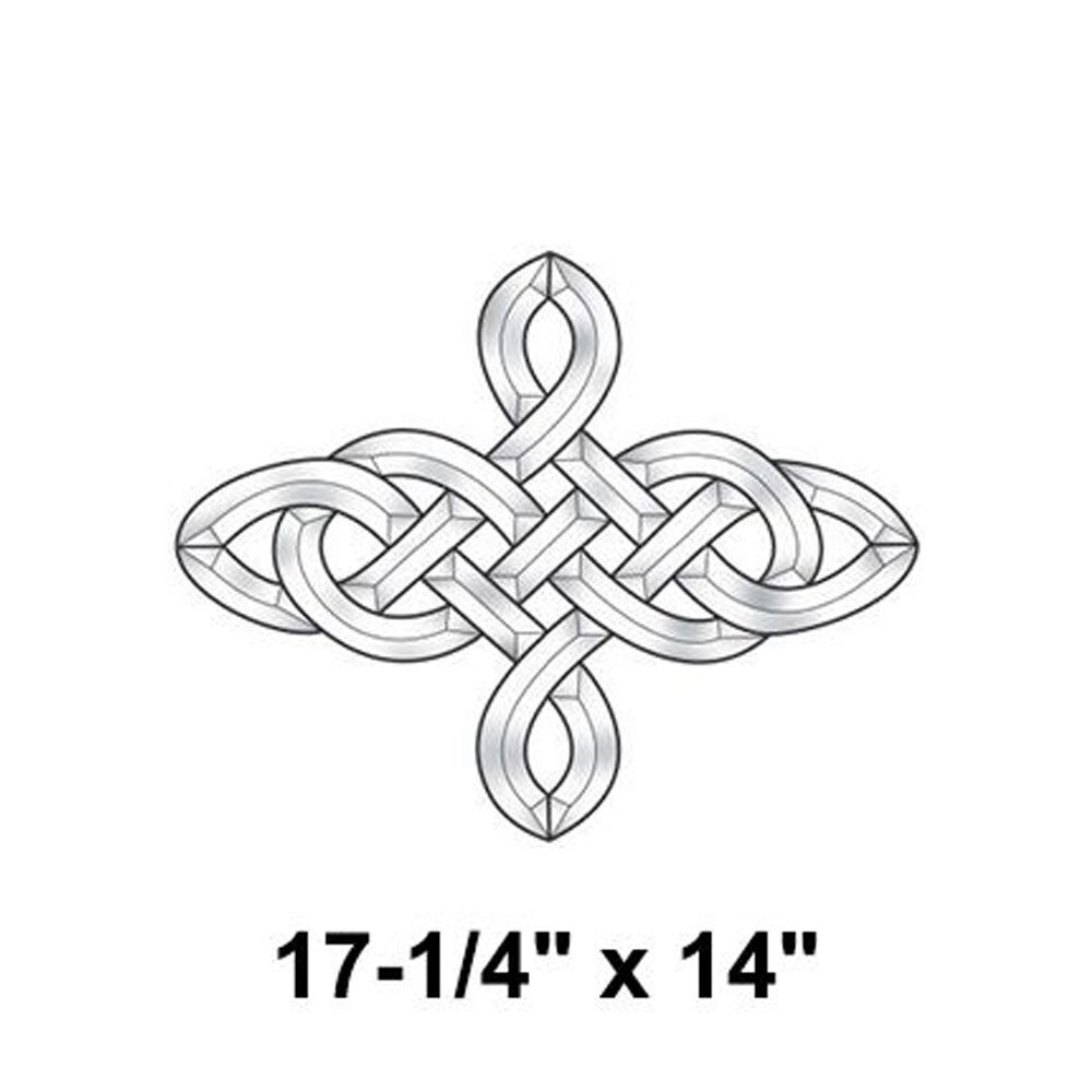 17-1/4" x 14" Exquisite Clear Glass 4-Point Celtic Knot Bevel Cluster ...