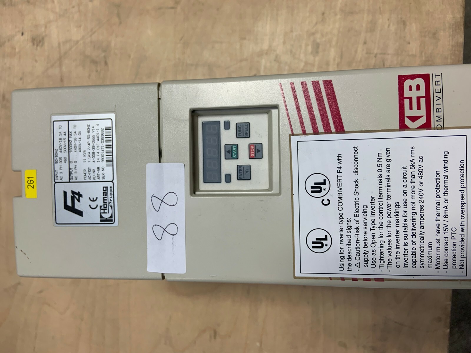 KEB COMBIVERT 14.F4.C1E-4A01/1.4, with controller, built in smoother ...