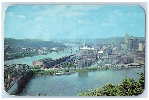 c1960 Point Inland River Port Golden Triangle Suez Canal Pittsburgh PA ...