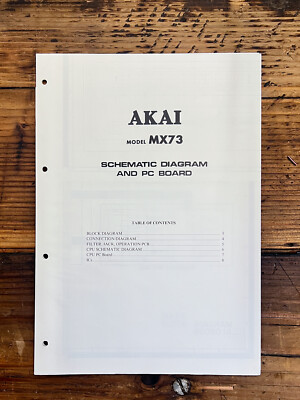 Akai Model MX73 Schematic Manual *Original* | eBay