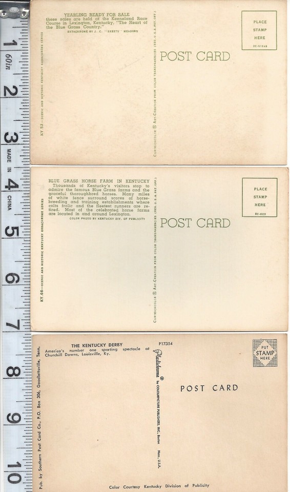 Kentucky Derby Postcards Churchill Downs Horse Thoroughbred Vintage ...