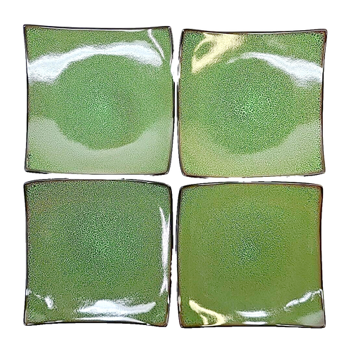 GABBAY Fusion Wasabi Square Salad Sushi Plates 8.5" Green Speckled Lot ...