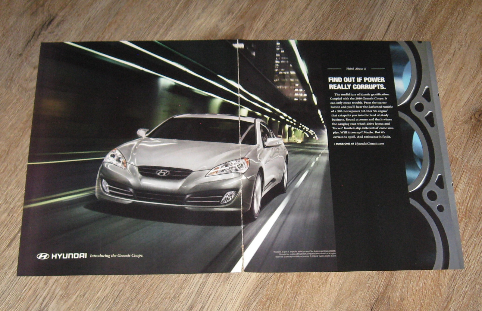 Hyundai Car AD 2010 Genesis Coupe original TWO magazine pages ...