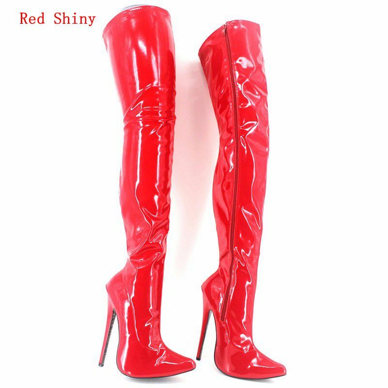 Classical 18cm High Heels Pointed Toe Thigh High Women Boots Ladies ...