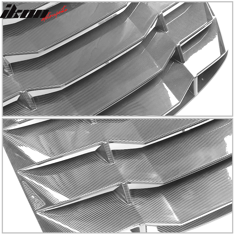 Fits 03-08 Nissan 350Z Carbon Fiber Print Rear Window Louvers IKON ...