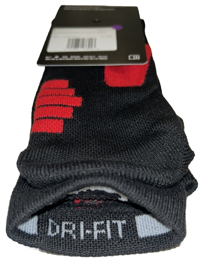 Nike Elite Basketball Crew Socks 1 Pair Men 8-12 W 10-13 Black Red w ...
