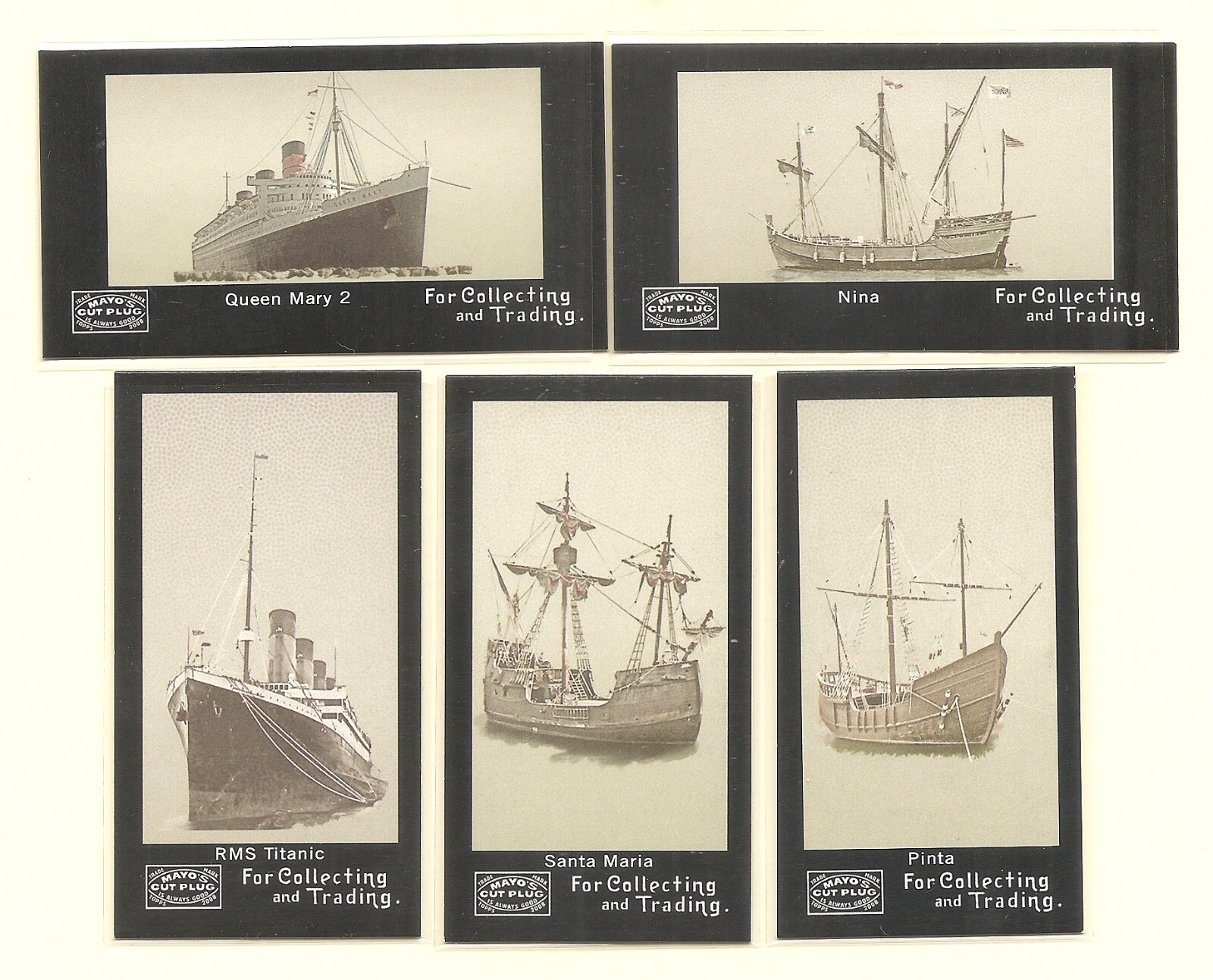 2008 Topps Mayo MINI Famous Ships Insert Set of 19-as shown | eBay