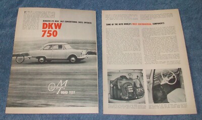 1960 DKW 750 Vintage Road Test Info Article "Beneath Its New But ...