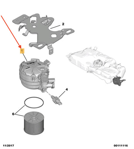 NEW PEUGEOT 3008 FUEL FILTER HOUSING 9816847180 GENUINE | eBay