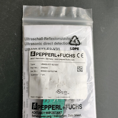 New UB400-F77-E2-V31 Ultrasonic Sensor FOR Pepperl+Fuchs Free Shipping ...