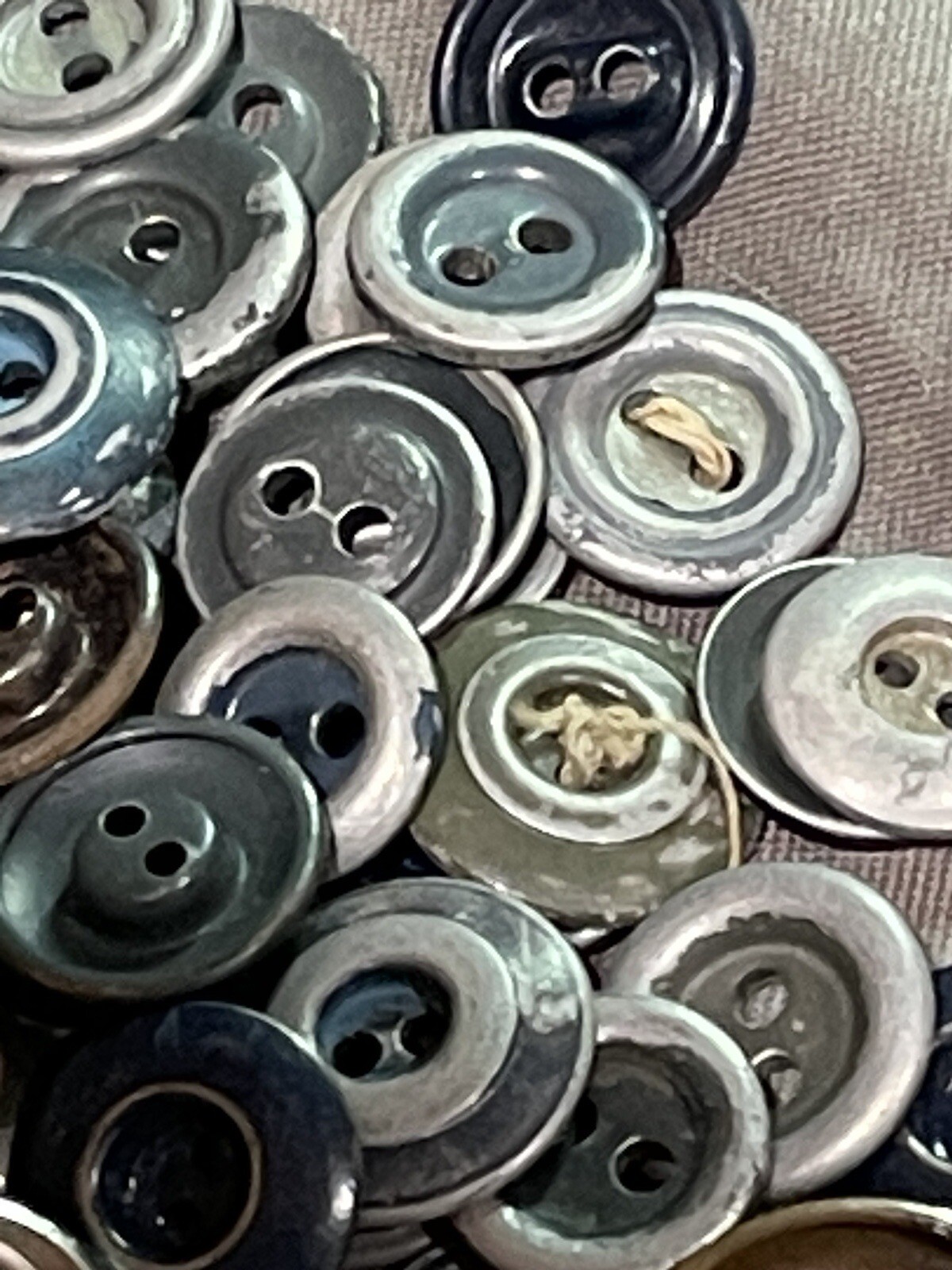 Lot Of Vintage 2 Hole Cupped Silver Tone Metal Work Uniform Overall ...