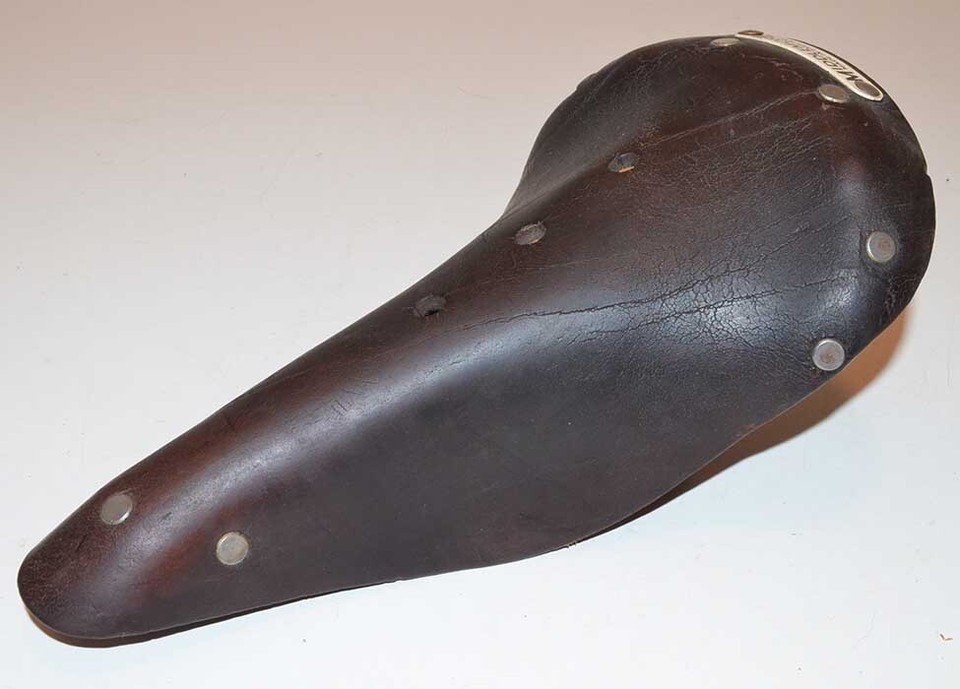Vintage Middlemore Bicycle Saddle - Leather with Rivets - Made in ...
