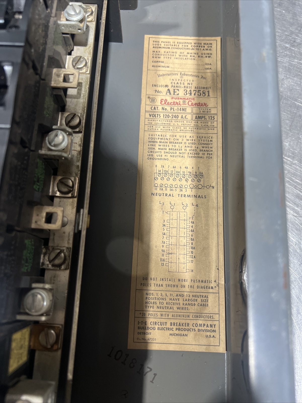 Vintage Pushmatic Gould ITE Bulldog Siemens Electri-Center | eBay