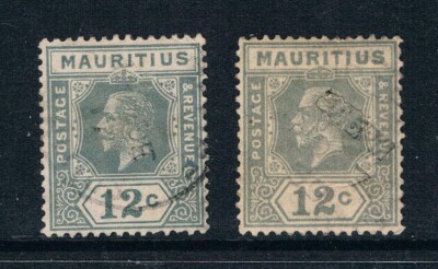 Mauritius 1922 12¢ KGV Portraits -Both Grey Types -SC 189 [SG 231/232a ...