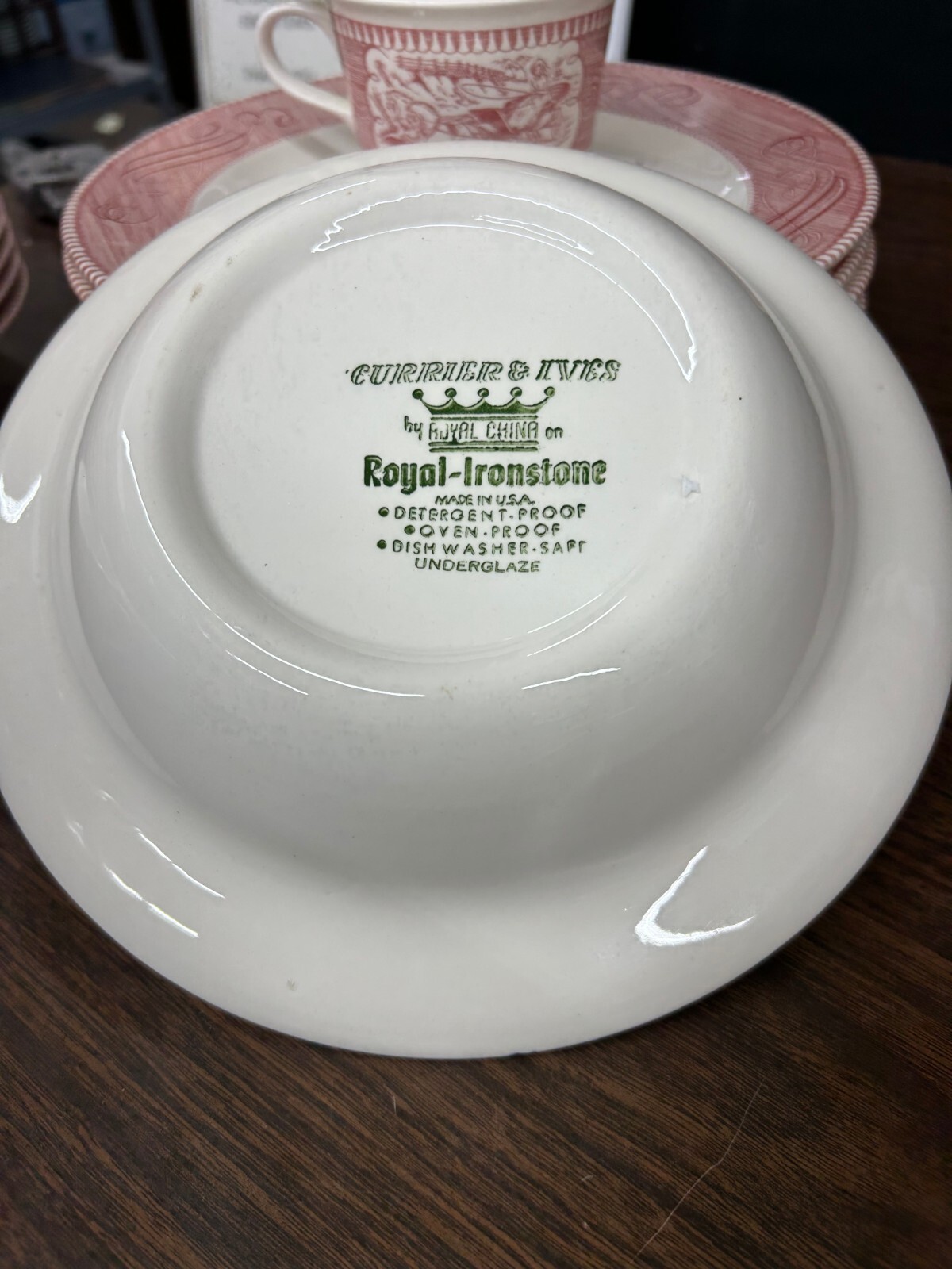 Currier & Ives Royal Ironstone Dinnerware--Red/Pink | eBay