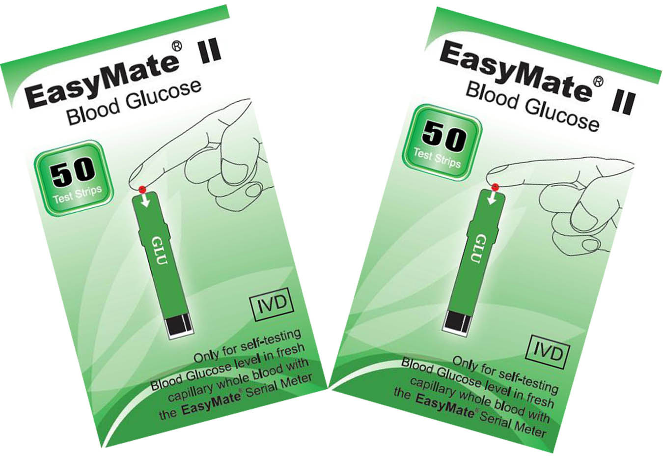 Blood Glucose Test Strips - 2 packs of 50 - EASYMATE - Long dated ...