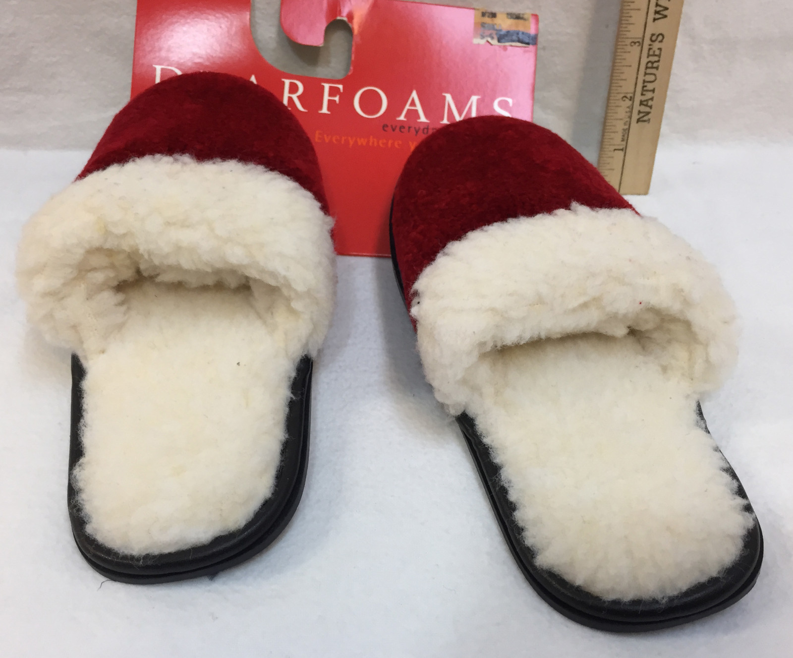 Slippers Slip On Scuff Clog Rubber Sole Dearfoams Size Small Black Red ...