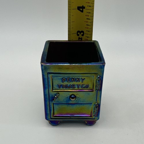 Vintage Westmoreland Carnival Glass Penny Trust Safe Bank Toothpick ...