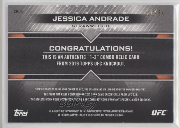 2019 Topps UFC Knockout One-Two Combination Relics Blue /50 Jessica ...