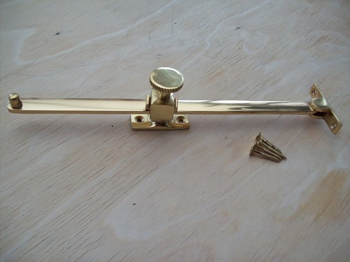 Polished Brass Sliding Screw Down Lock Window Casement Stay 250mm/10 ...