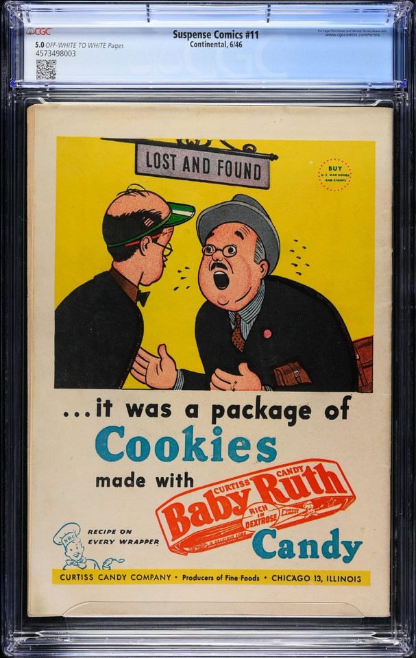 Suspense Comics 11 6/1946 CGC 5.0 OW/W LB Cole Classic Devil Cover ...