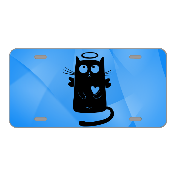 Custom Novelty License Plate With Cat And Halo Design Add Names | eBay
