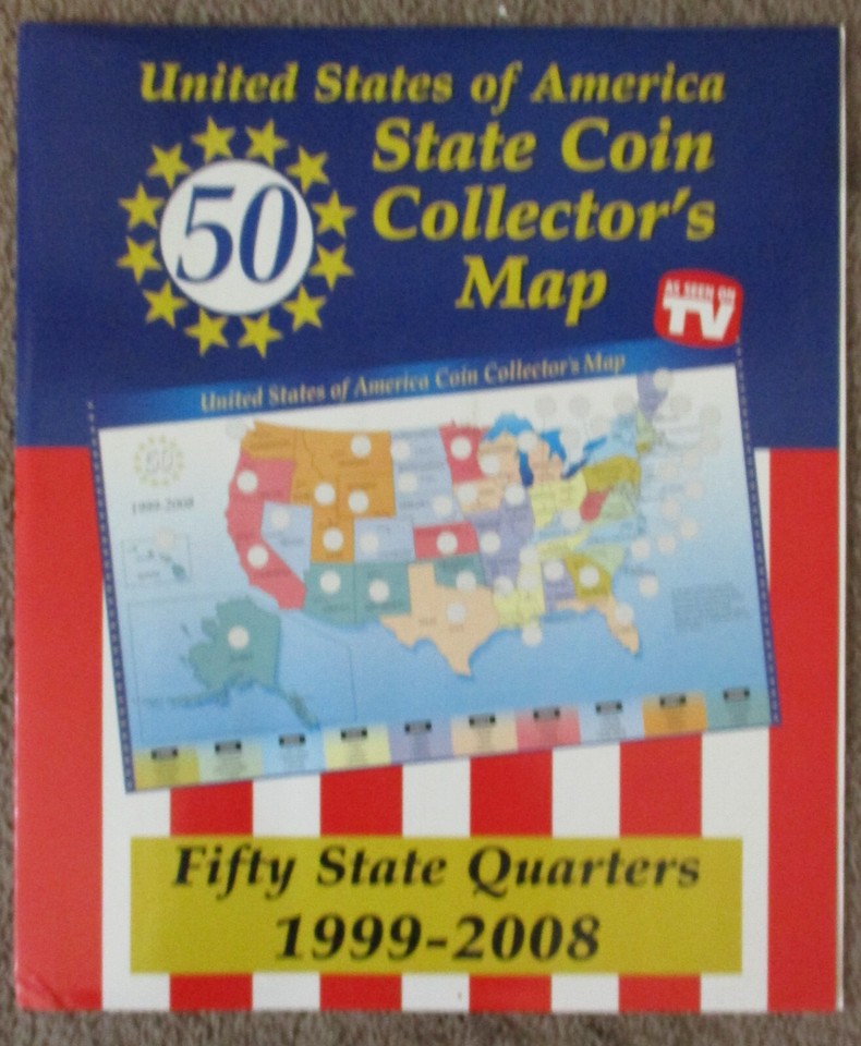 Large U.S. 50 State Map, (38 State Quarters Included) | eBay